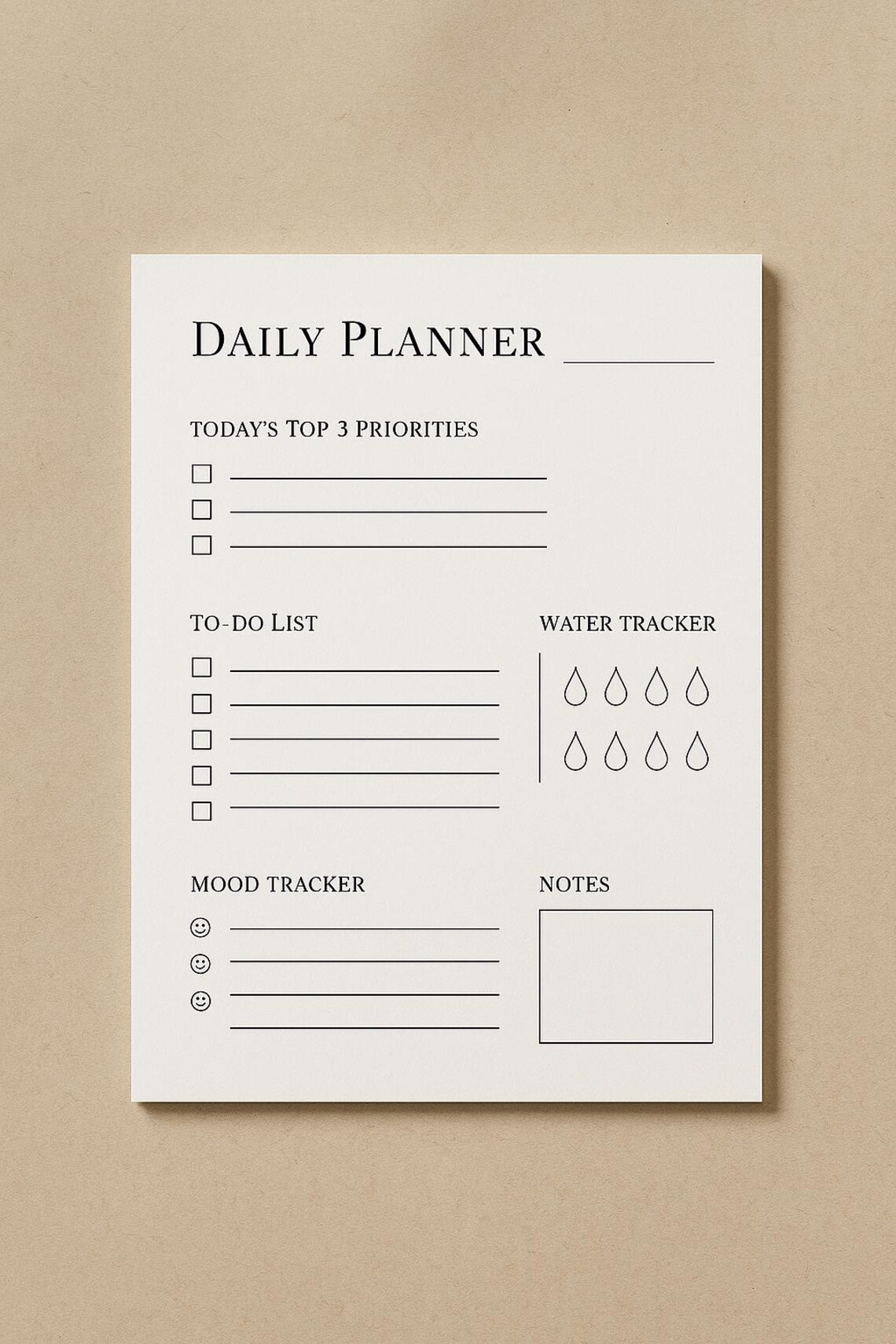 Minimalist A4 Daily Planner Printable - Etsy