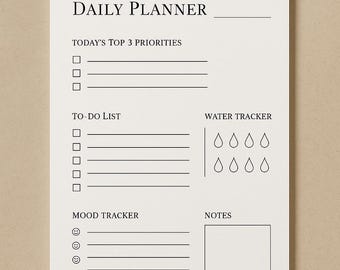 Minimalist A4 Daily Planner Printable - Etsy