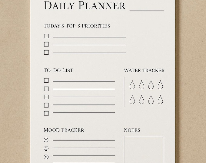 Minimalist A4 Daily Planner Printable - Etsy