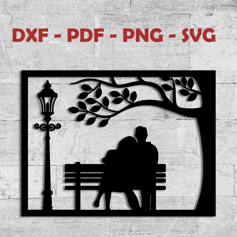 Romantic Couple Metal Wall Art , Valentine's Day Gift Dxf Svg Pdf Png ...