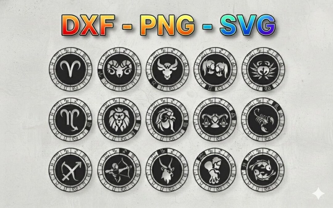 Zodiac Sign Bundle, Astrology Svg - Dxf - Psd - Etsy