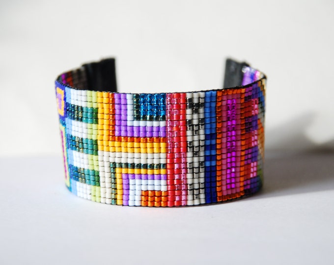 Handwoven Beaded Cuff - Etsy