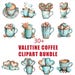 Valentine Coffee Clipart Bundle 30+ | Cute Heart Mug PNG | Romantic ...