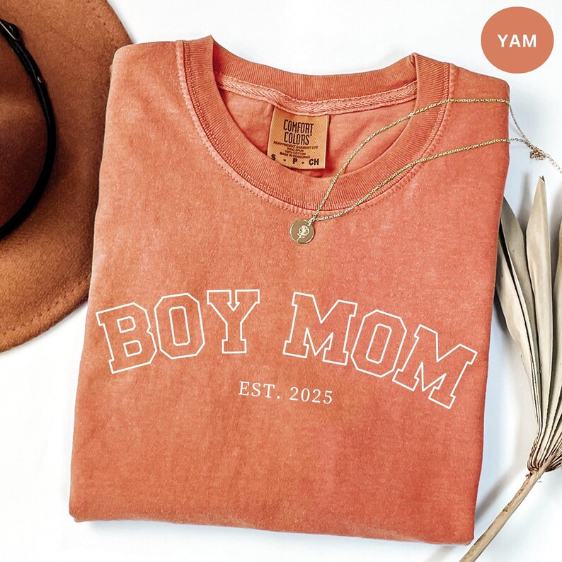Personalized Boy Mama Est Shirt, Comfort Colors® Boy Mom Shirt, New Mom ...