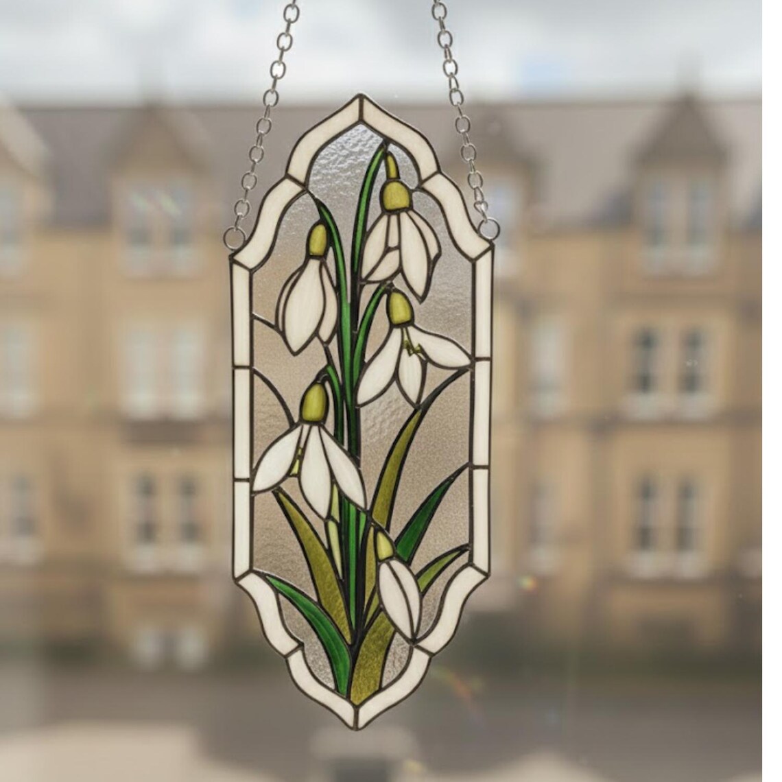 Snowdrop Stained Glass Sun Catcher - Unique Valentine's Day Gift for ...