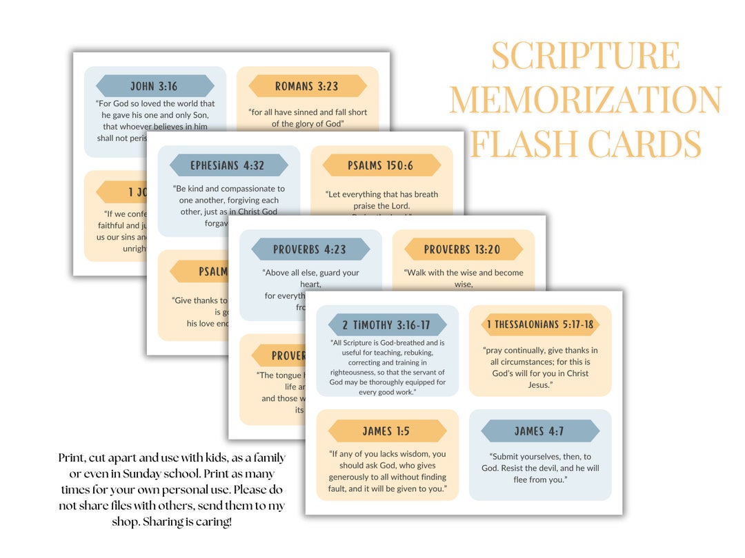 Scripture Memorization Cards | Family Faith | Sunday School Resources ...