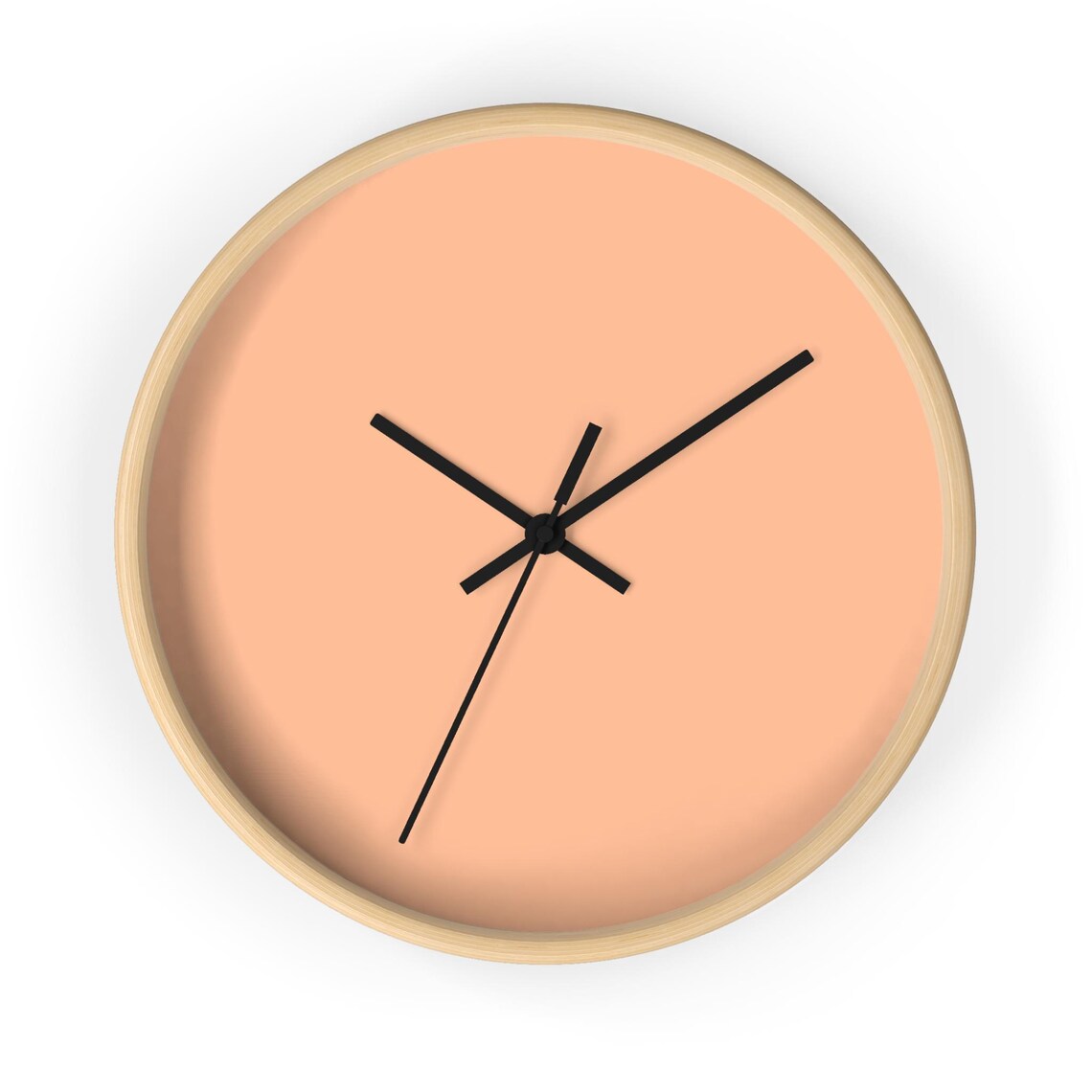 Peach Wood Wall Clock, Modern Home Decor, 10 Inch - Etsy