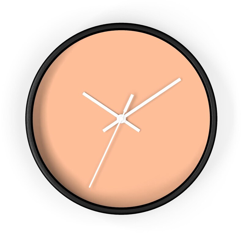 Peach Wood Wall Clock, Modern Home Decor, 10 Inch - Etsy