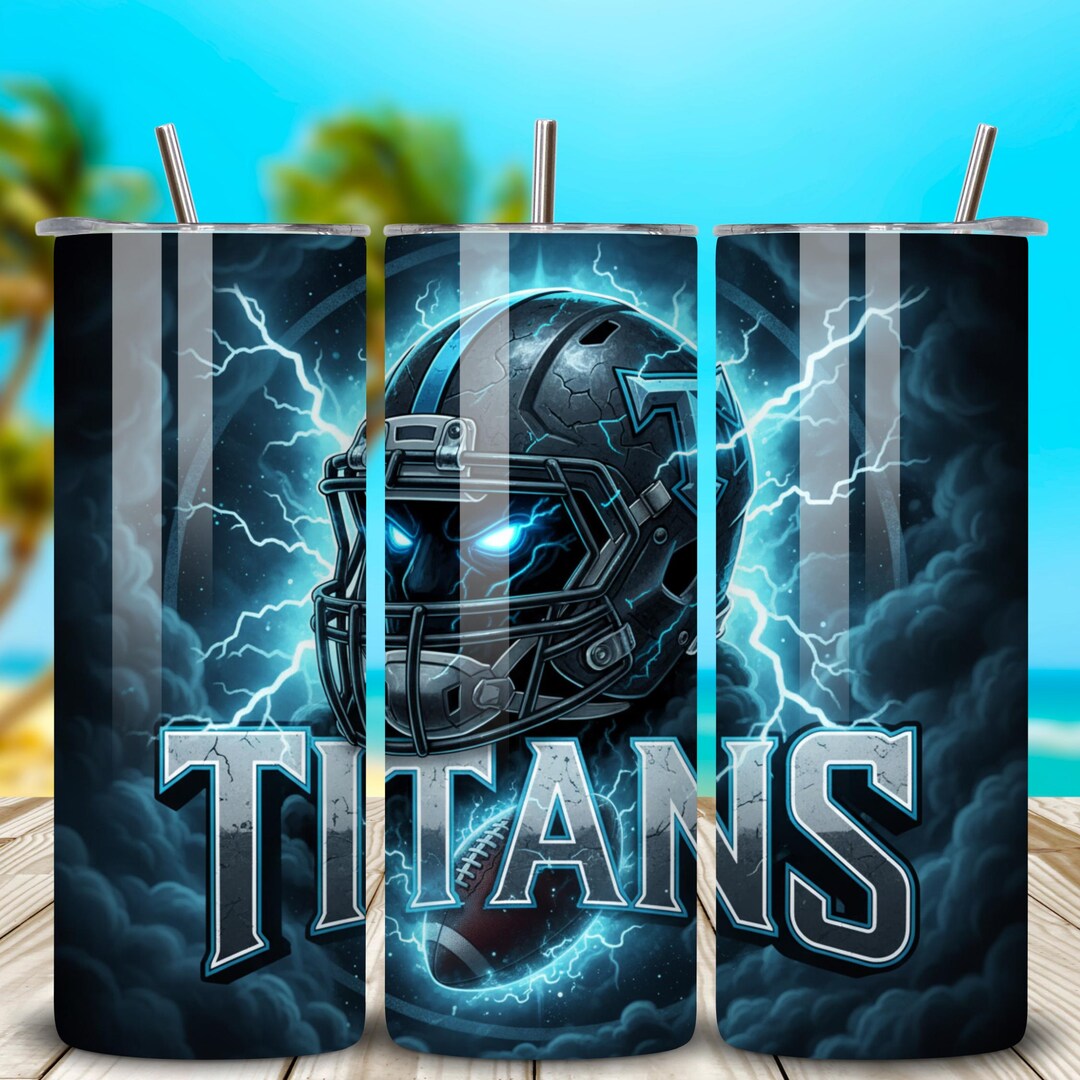 Titans Football 20oz Skinny Tumbler Wrap PNG Sport Team Sublimation ...
