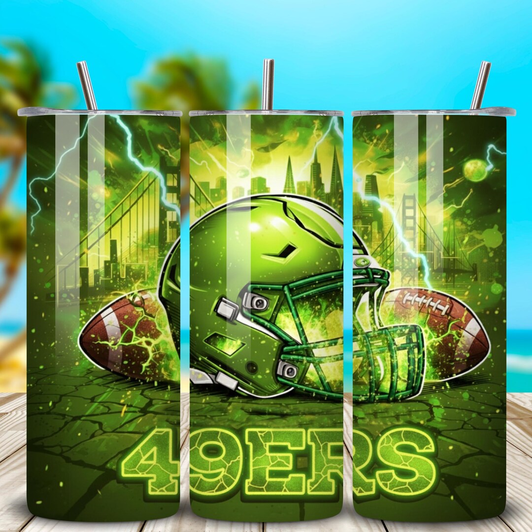 49ers Football 20oz Skinny Tumbler Wrap PNG Sport Team Sublimation ...