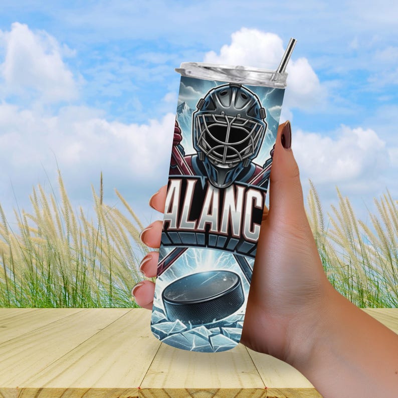 Avalanche Hockey 20oz Skinny Tumbler Wrap, Seamless Sports Wrap Design ...