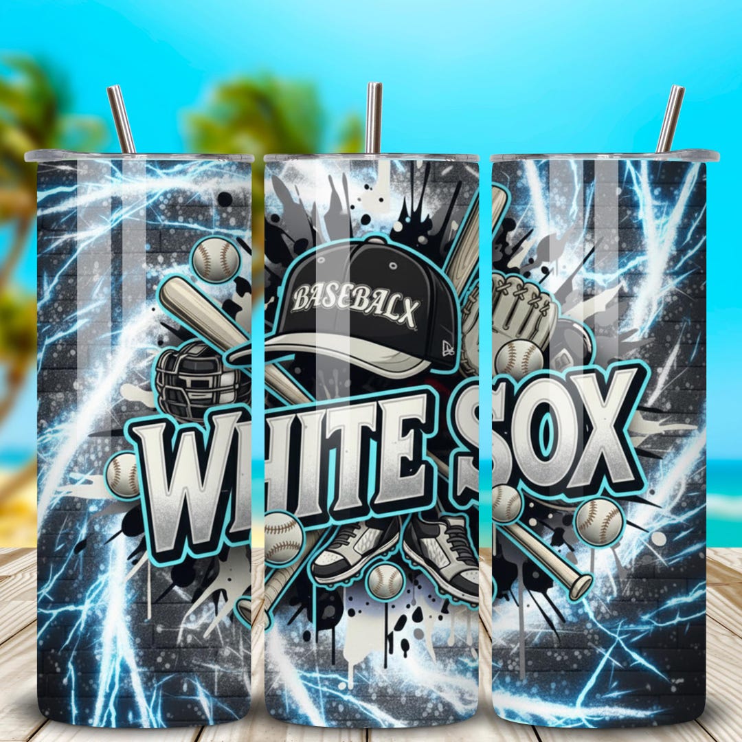 White Sox Baseball Tumbler Wrap, Bold Sublimation Design (PNG) - Etsy
