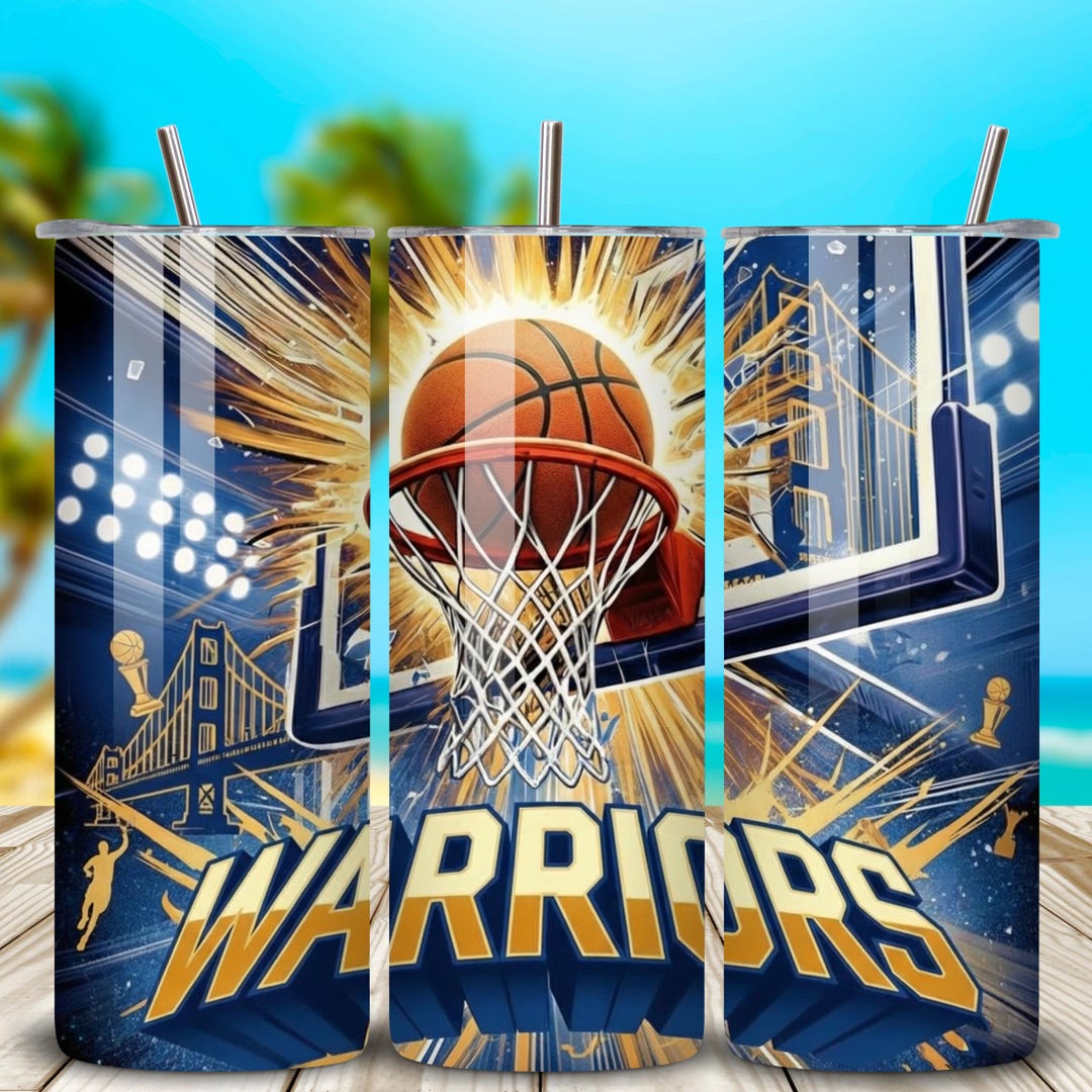 Warriors Basketball 20oz Skinny Tumbler Wrap PNG, Team Style ...