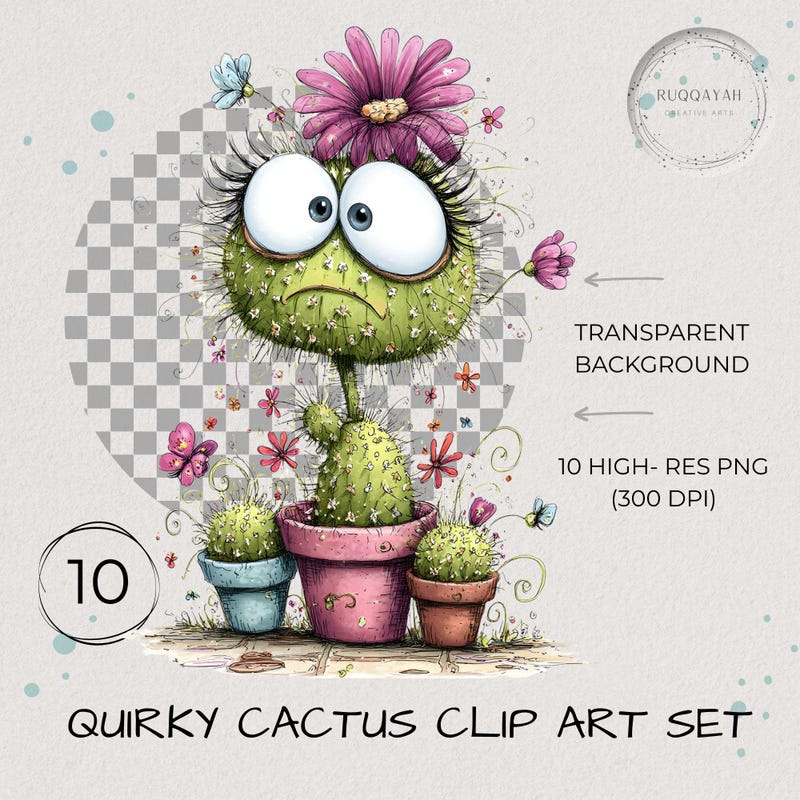 Cactus Blooming Clipart - Etsy UK