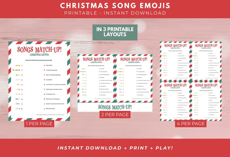Emoji Christmas Song Game, Festive Quiz, Family Xmas Game, Holiday ...
