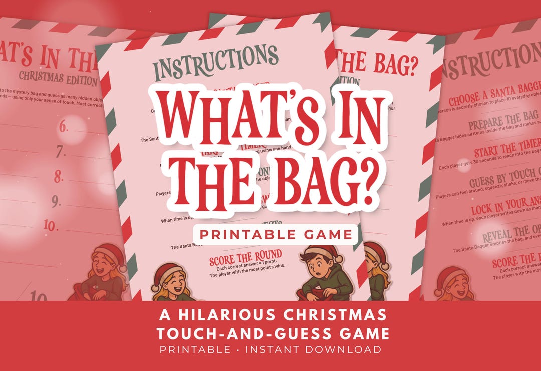 Christmas What's in the Bag Game, What's in the Stocking, Group ...
