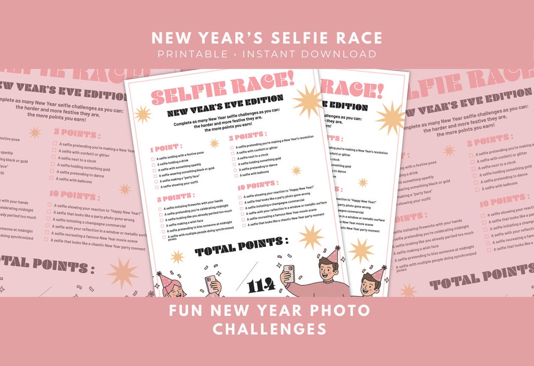 New Years Eve Games Party Selfie Challenge New Years Icebreaker Photo ...
