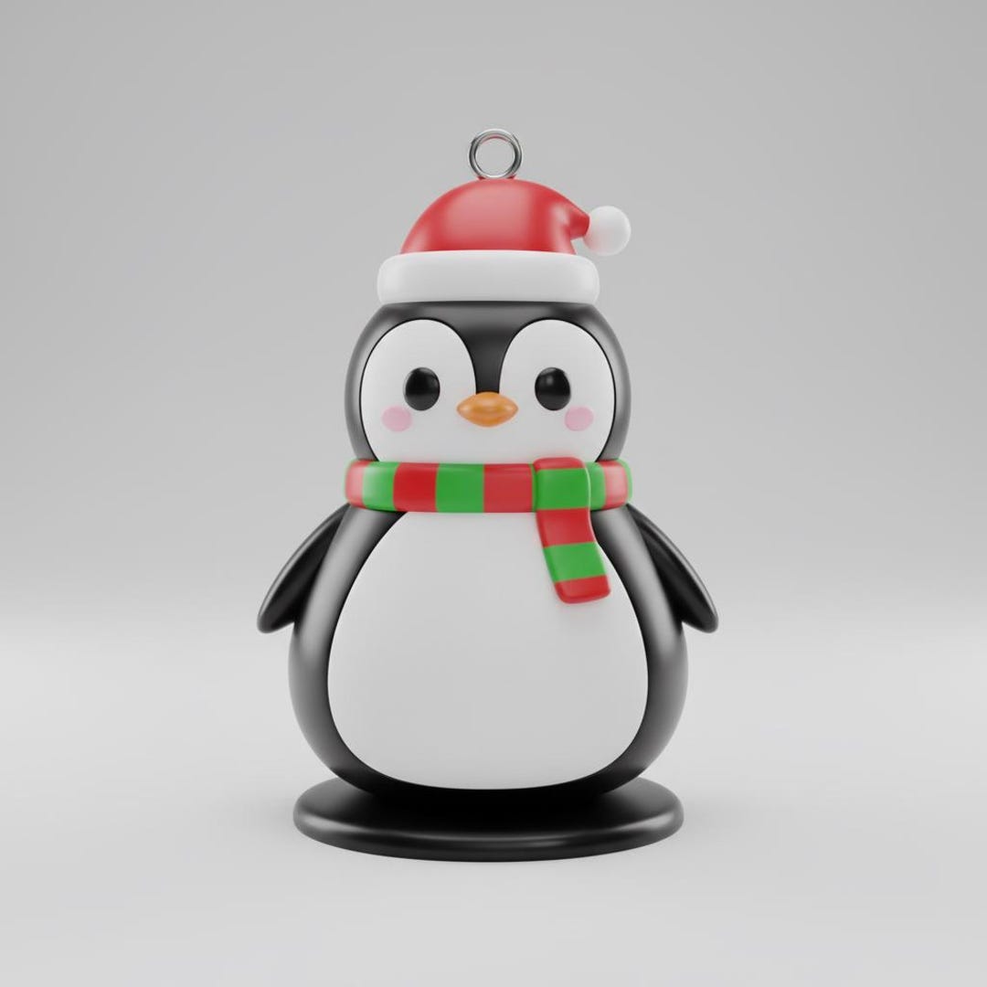 3D STL File Christmas Penguin 3D Print With Commercial License - Etsy
