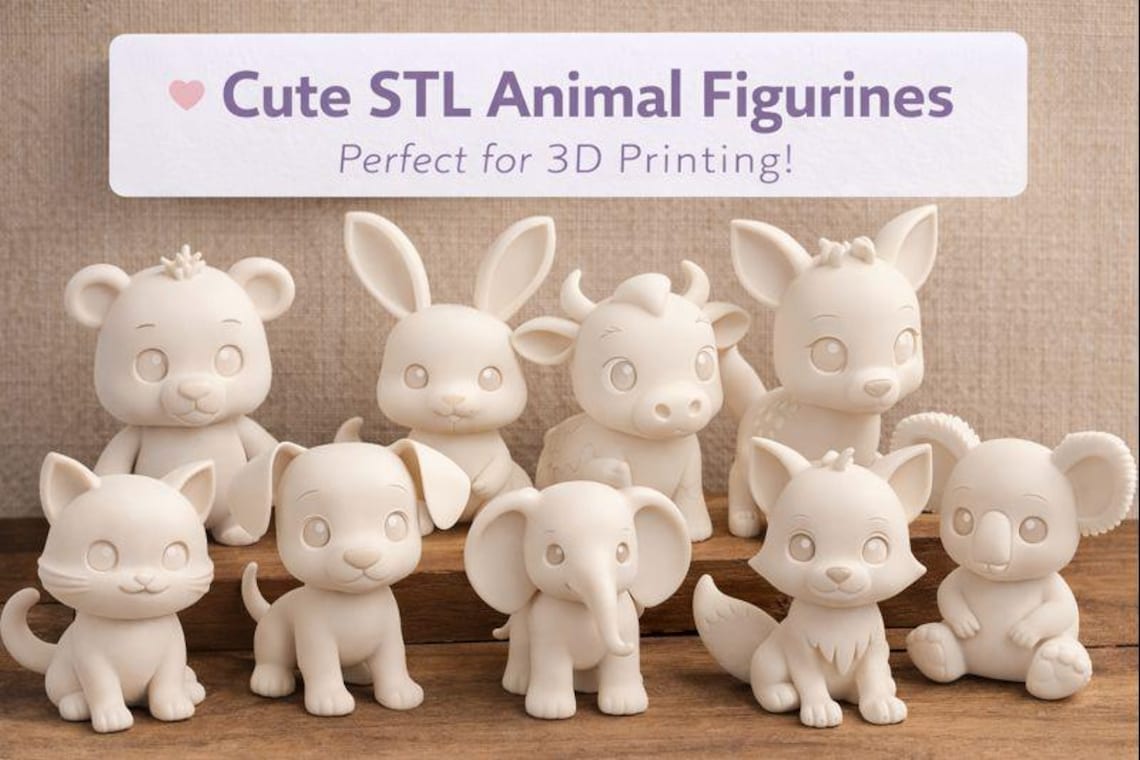 Cute Animal STL Bundle – Cozy Miniature Village – 3D Printable Diorama ...