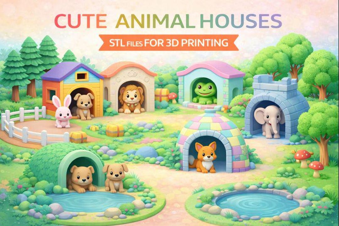 STL File Animals Bundle | Animal Models | House | Env | Kids Pack ...