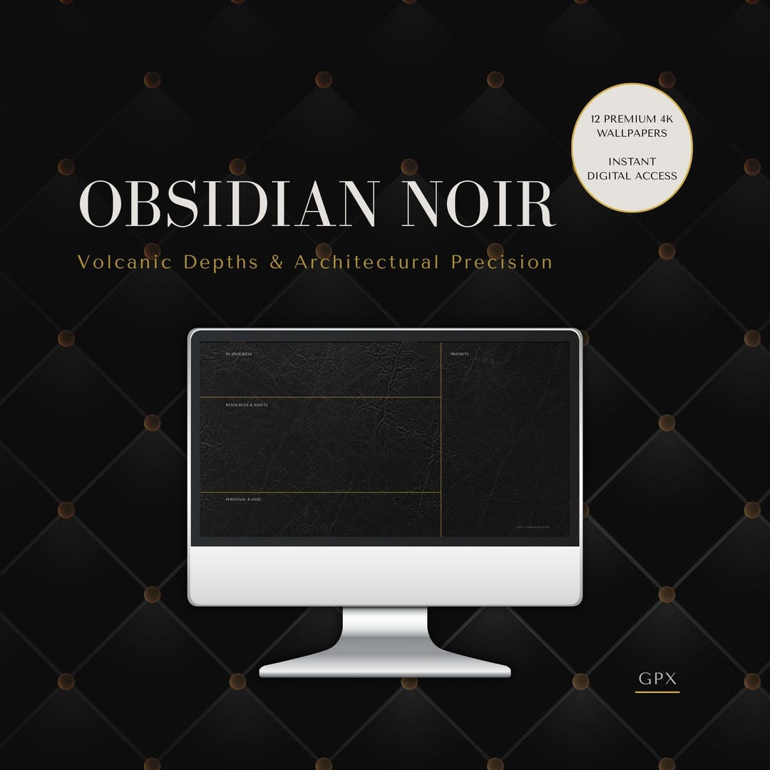 Obsidian Noir 4K Desktop Wallpaper Bundle | Minimalist MacBook ...