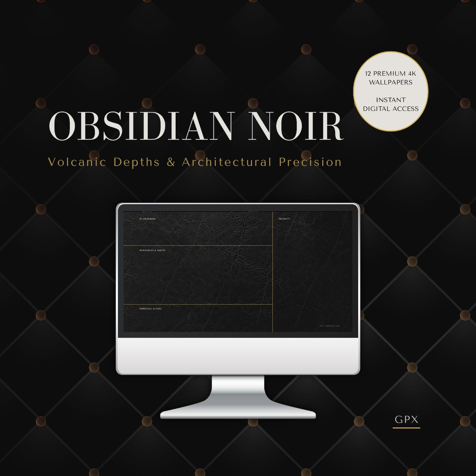 Obsidian Noir 4K Desktop Wallpaper Bundle | Minimalist MacBook ...