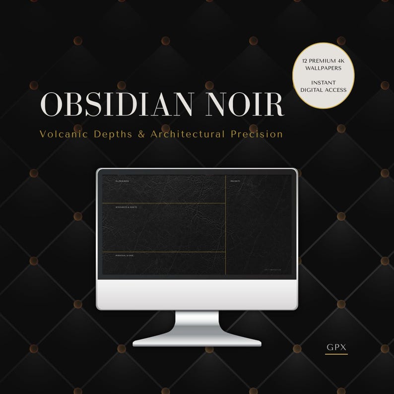 Obsidian Noir 4K Desktop Wallpaper Bundle | Minimalist MacBook ...