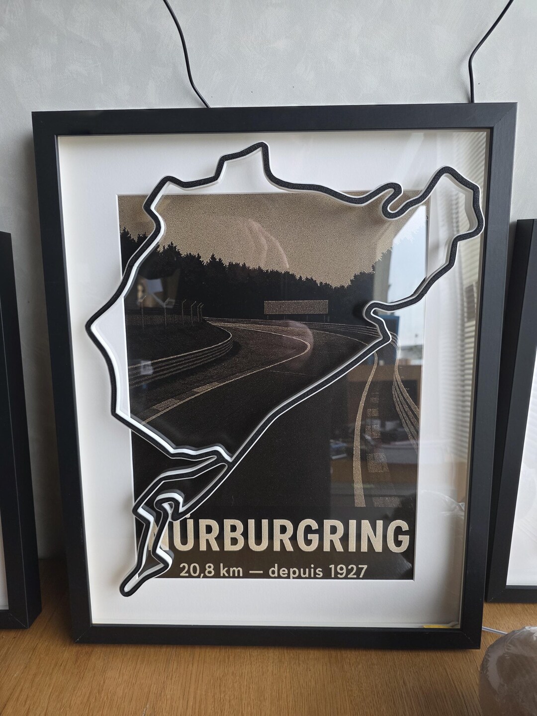 3D Printed Nürburgring Racetrack - Bright LED Neon - Automotive Wall ...