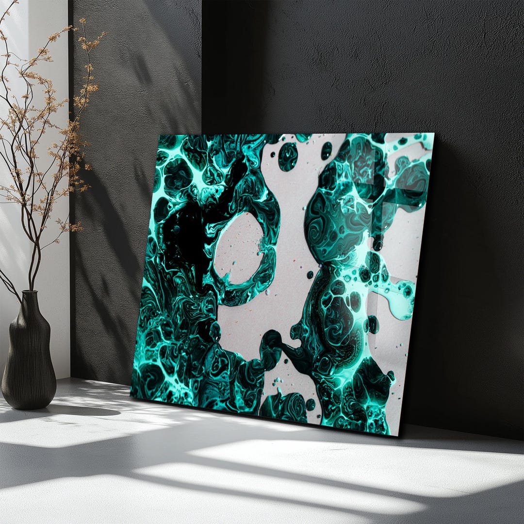 Creative Glass Wall Art: Colorful Artist Tools Flat Lay for Modern ...
