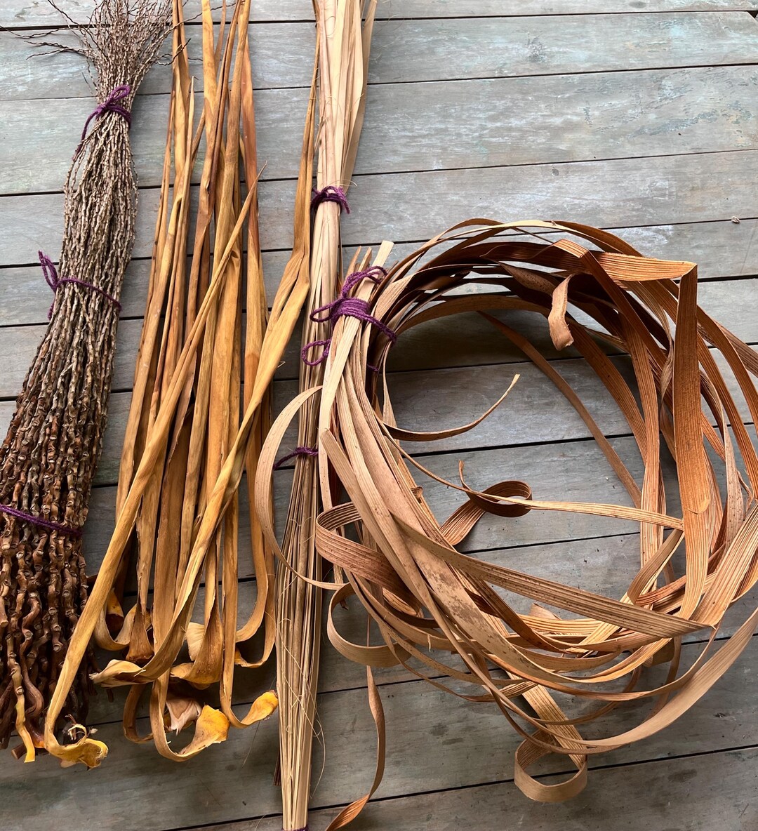 Basket Weaving Assortment Tropical Supply Queen Palm Seed Stem Yucca ...