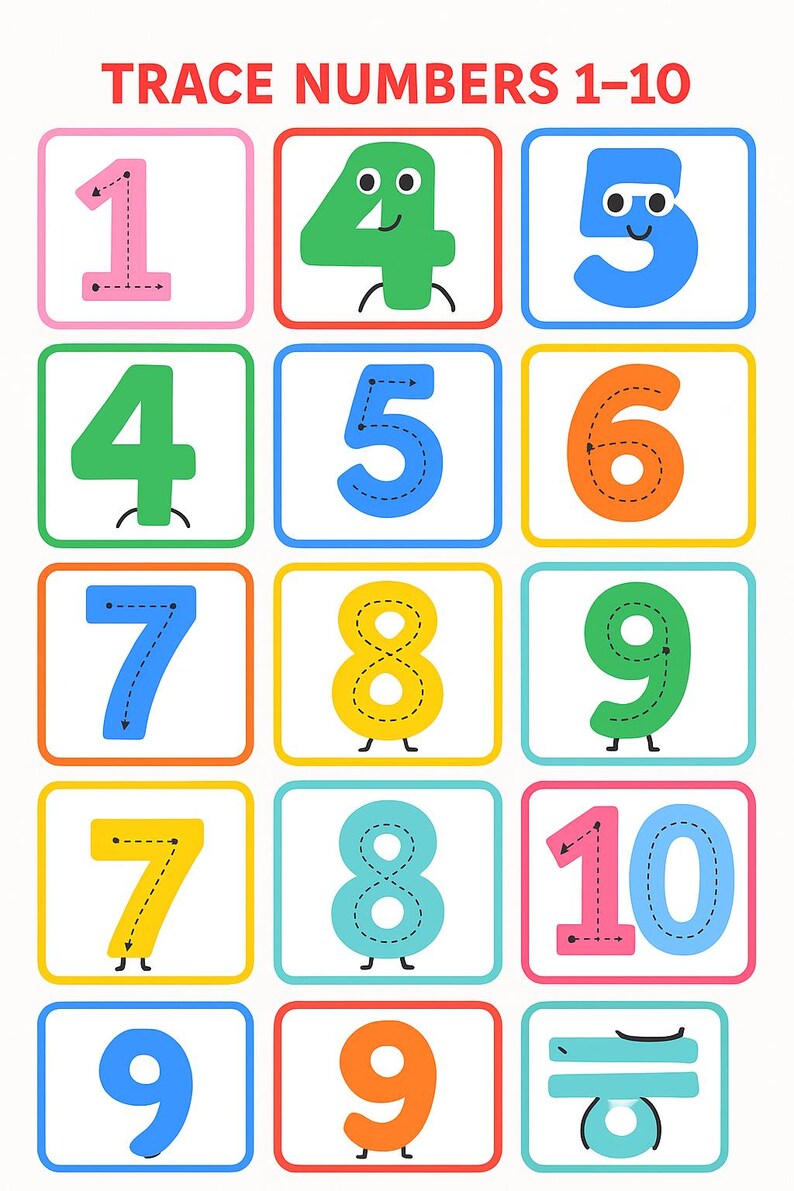 Let’s Trace Numbers Worksheet | Preschool Number Tracing | 1–10 Tracing ...