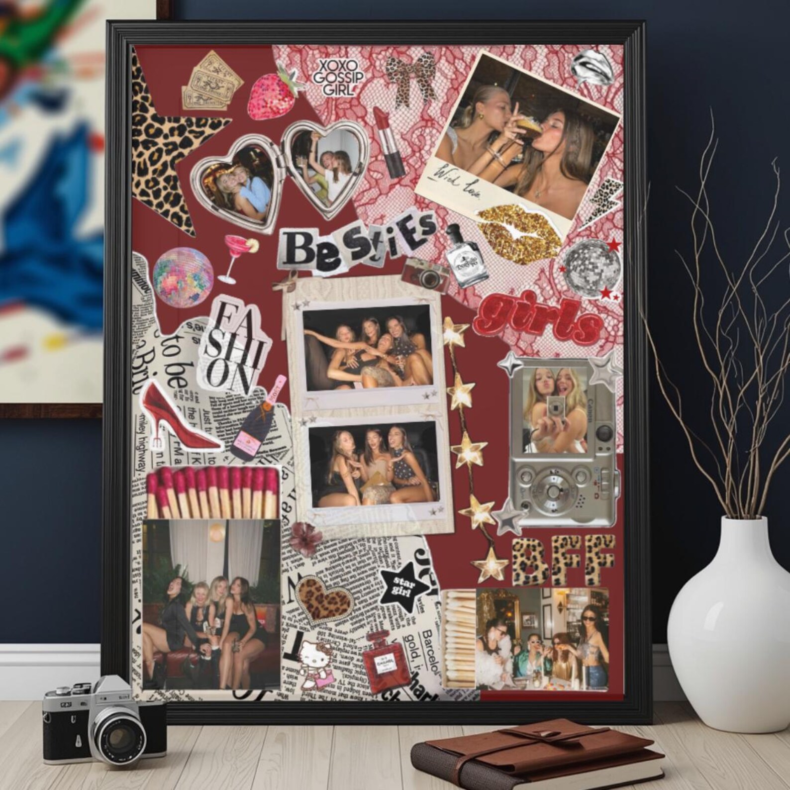 Best Friend Matchbook Collage Poster, Editable Canva Template ...