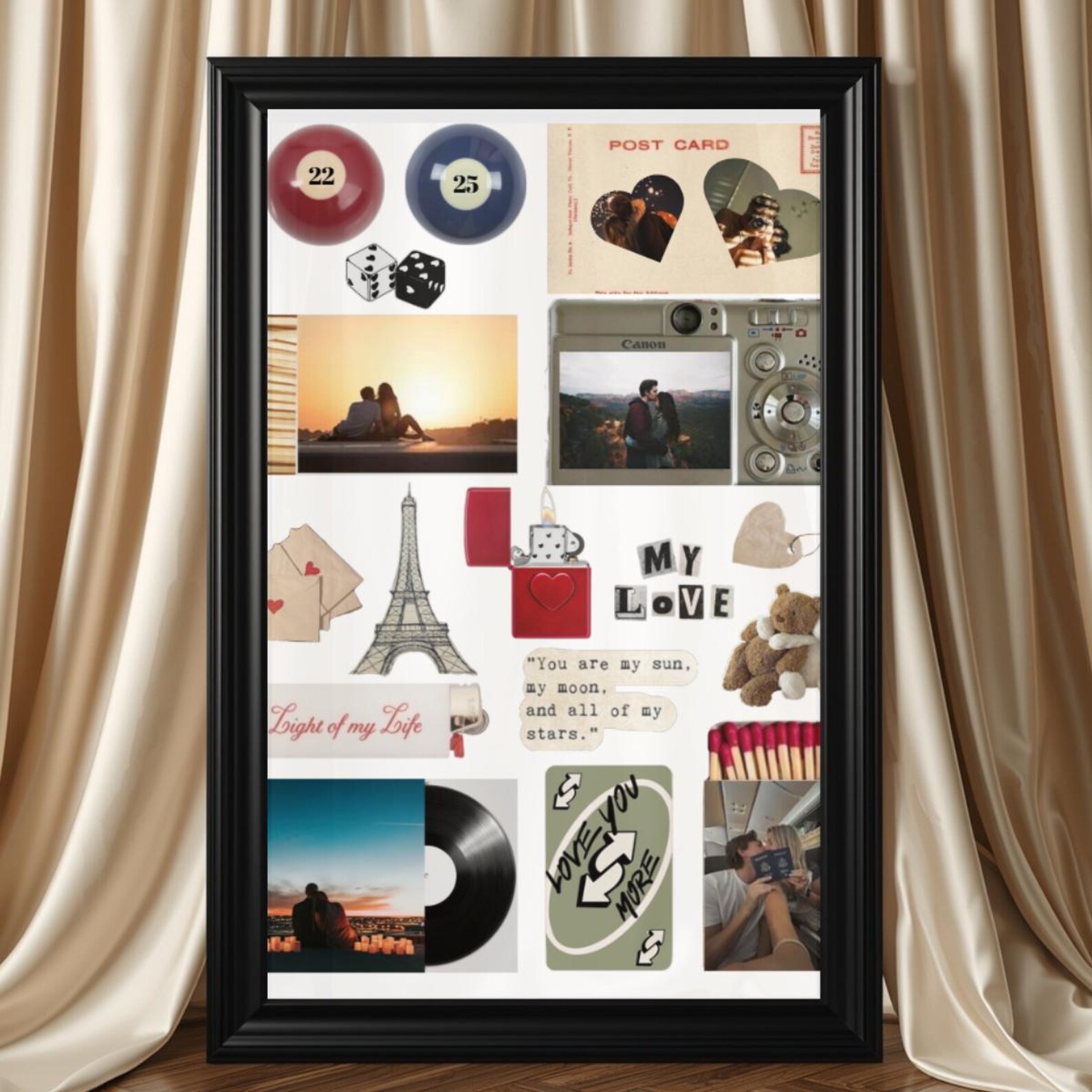 Printable Retro Matchbox Collage Poster, Editable Canva Template ...