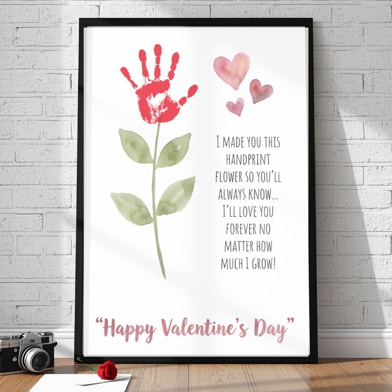 Valentine’s Day Handprint Craft Printable, Kids Classroom Activity A4 ...