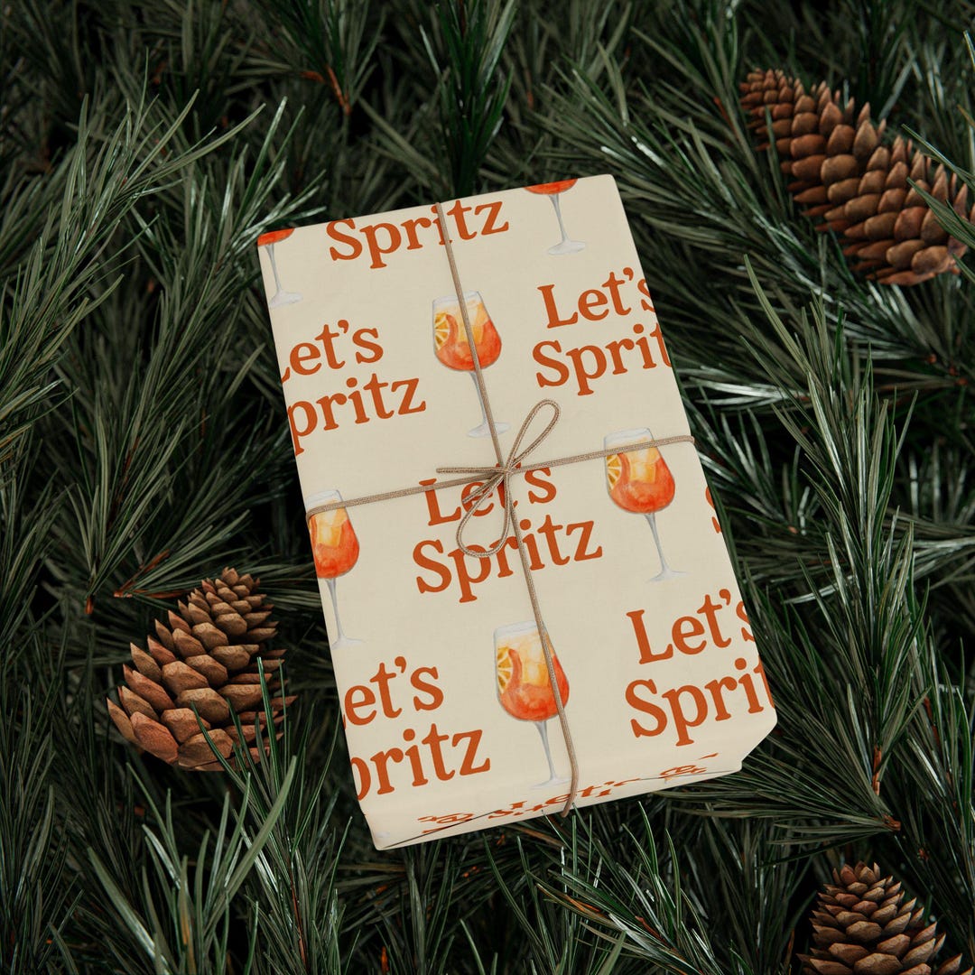 Aperol Spritz Cocktail Pattern Wrapping Papers | Bachelorette Bridal ...
