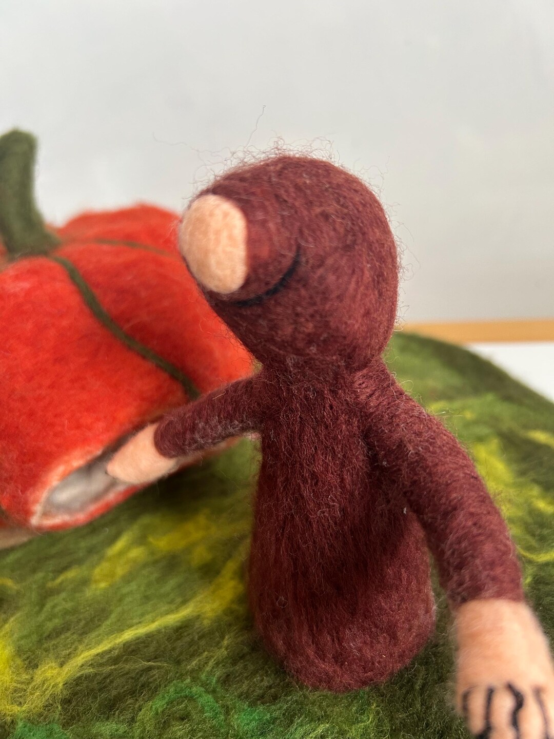 Handmade Felt Mole Finger Puppet | Waldorf Inspired Felt Animal ...
