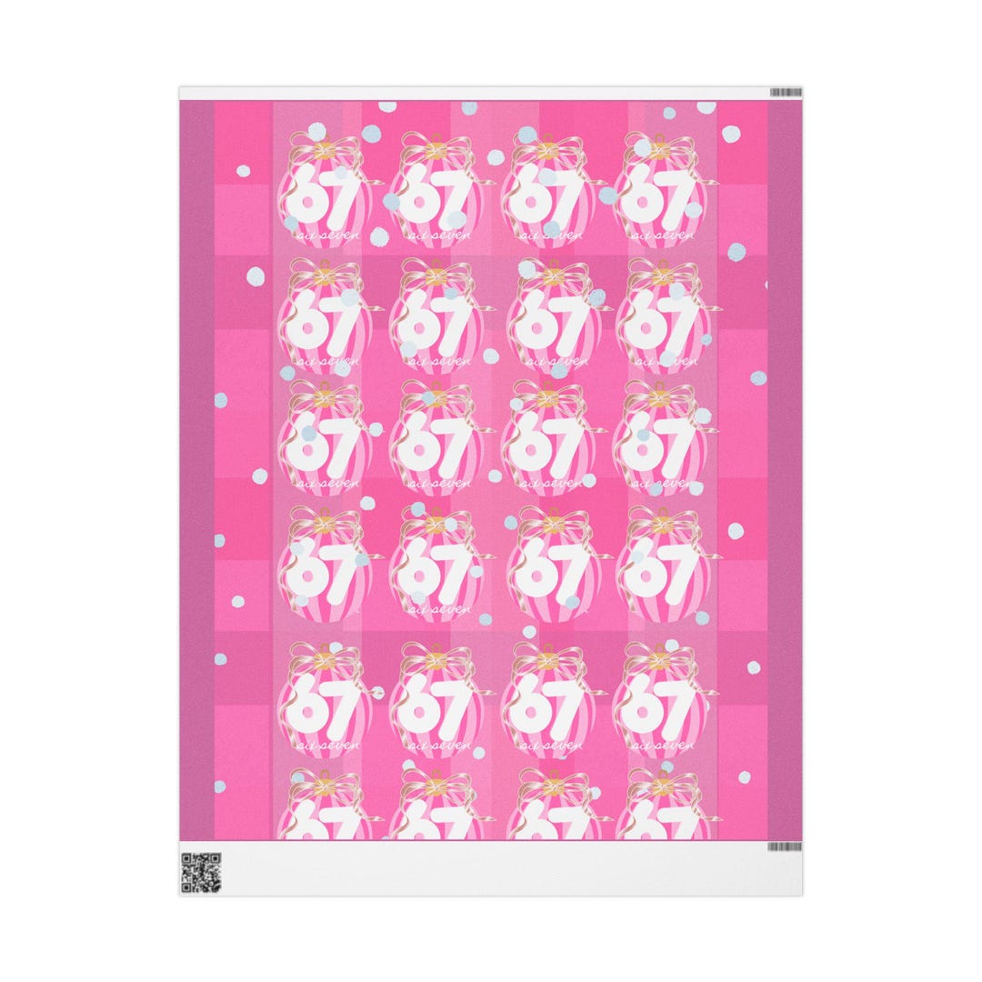 Pink 67 Pattern Wrapping Paper | Holiday Gift Wrap - Etsy