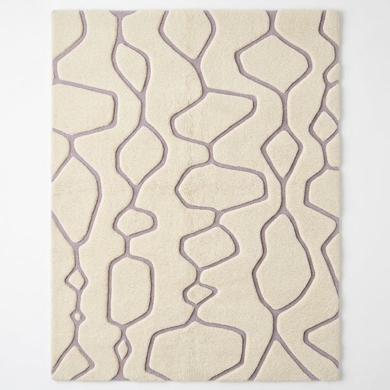 Modern Geometric Carpet | High Low Tufted Wool Rug | Custom Handmade ...