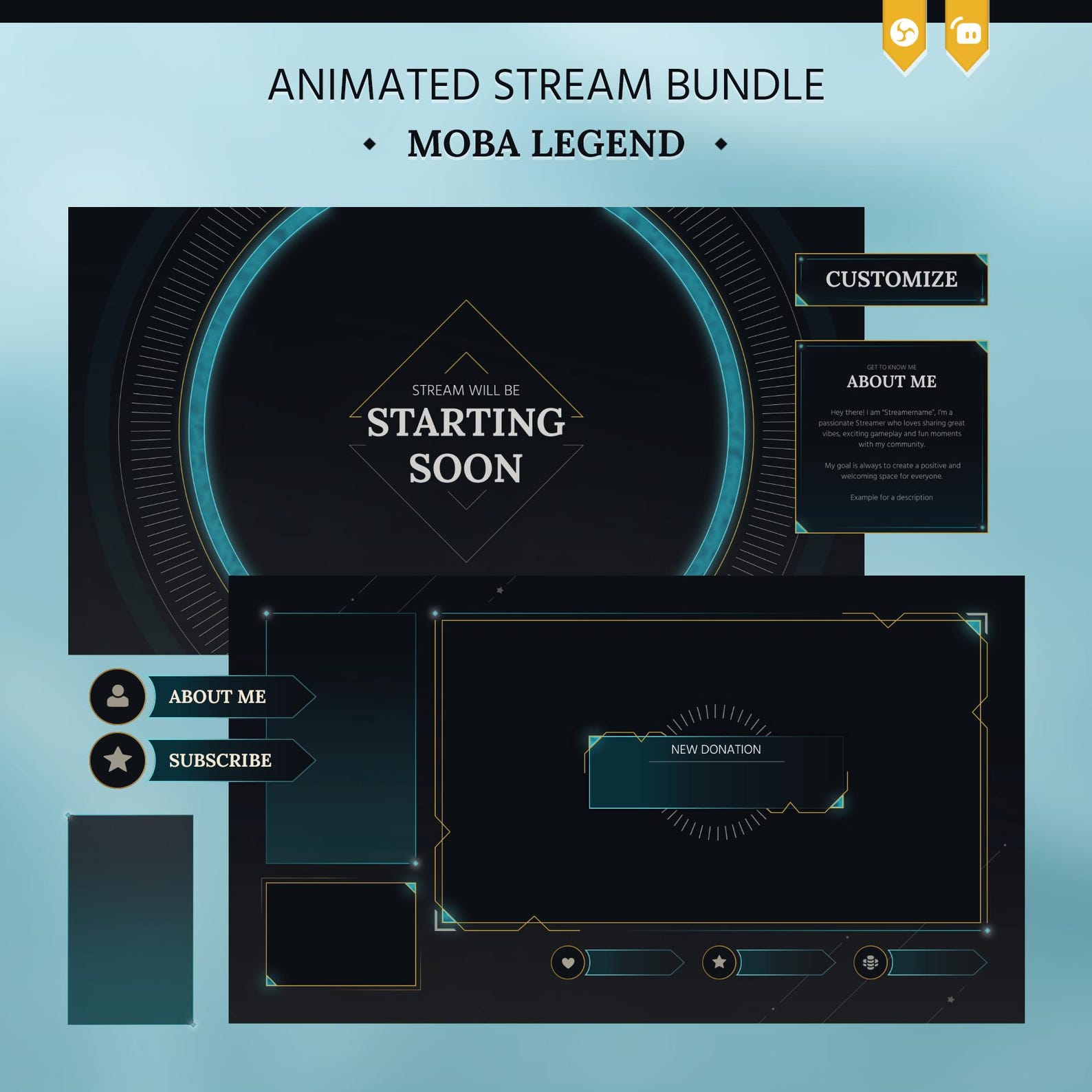Moba Legend - Animated Stream Overlay Bundle - Moba Themed - League of ...
