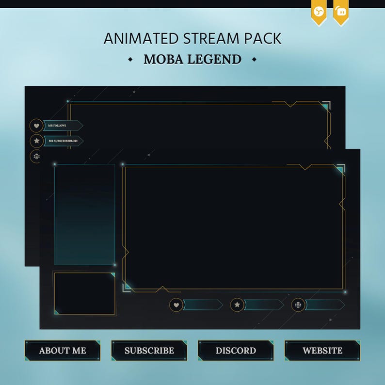 Moba Legend - Animated Stream Overlay Pack - Moba Themed - League of ...