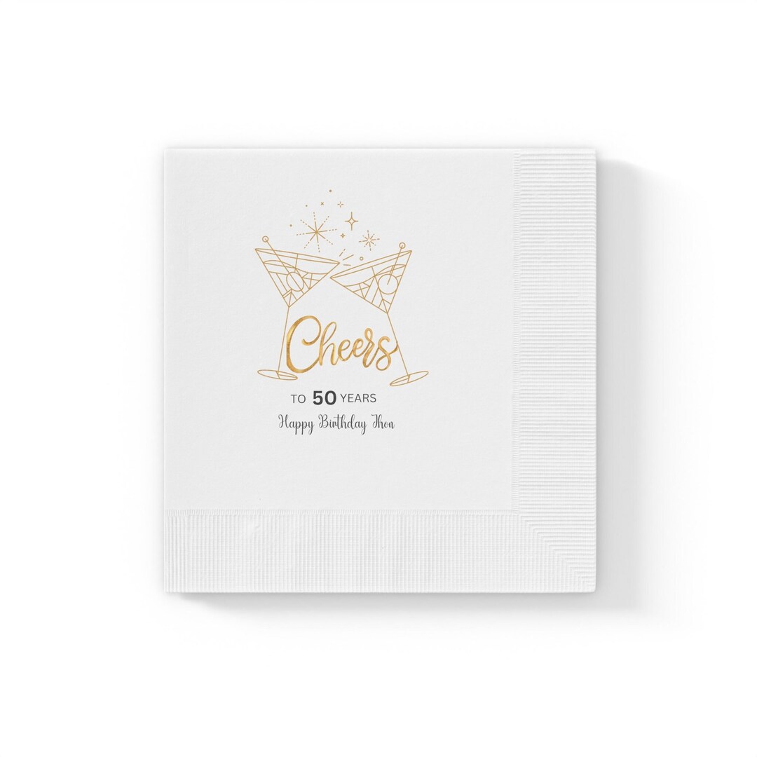 Personalized Cheers Napkins for Birthday Party, Engagement Party ...