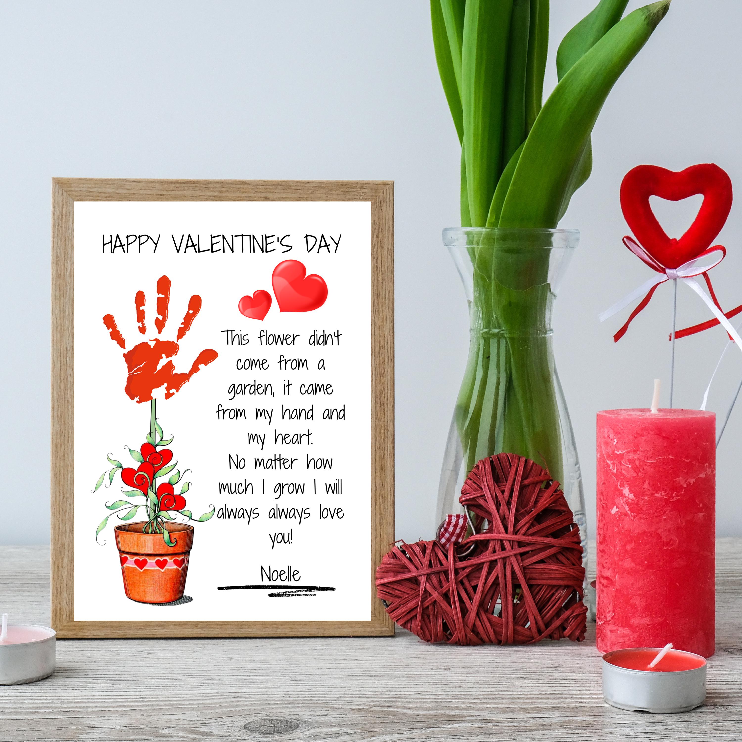 Valentine Handprint Craft for Kids – Toddler & Prek Valentines, Flower ...