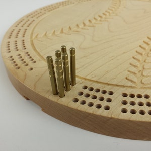 3 Track Maple Baseball Cribbage Board - Etsy