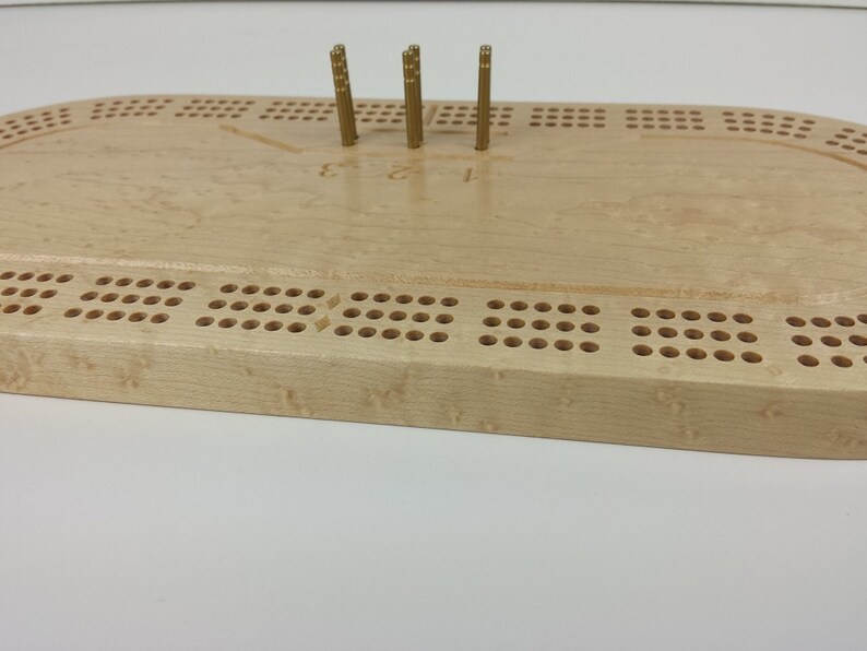 3 Track Racetrack Cribbage Board Maple - Etsy