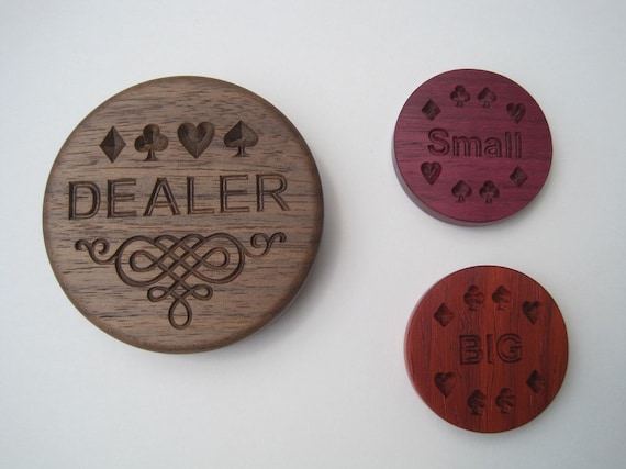 Deluxe Poker Dealer Button and Blinds Set Engraved Black | Etsy