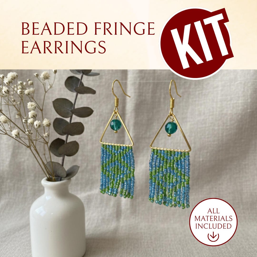 Goblincore Fringe Beaded Earrings DIY Kit, Make Jewelry Yourself Kit ...