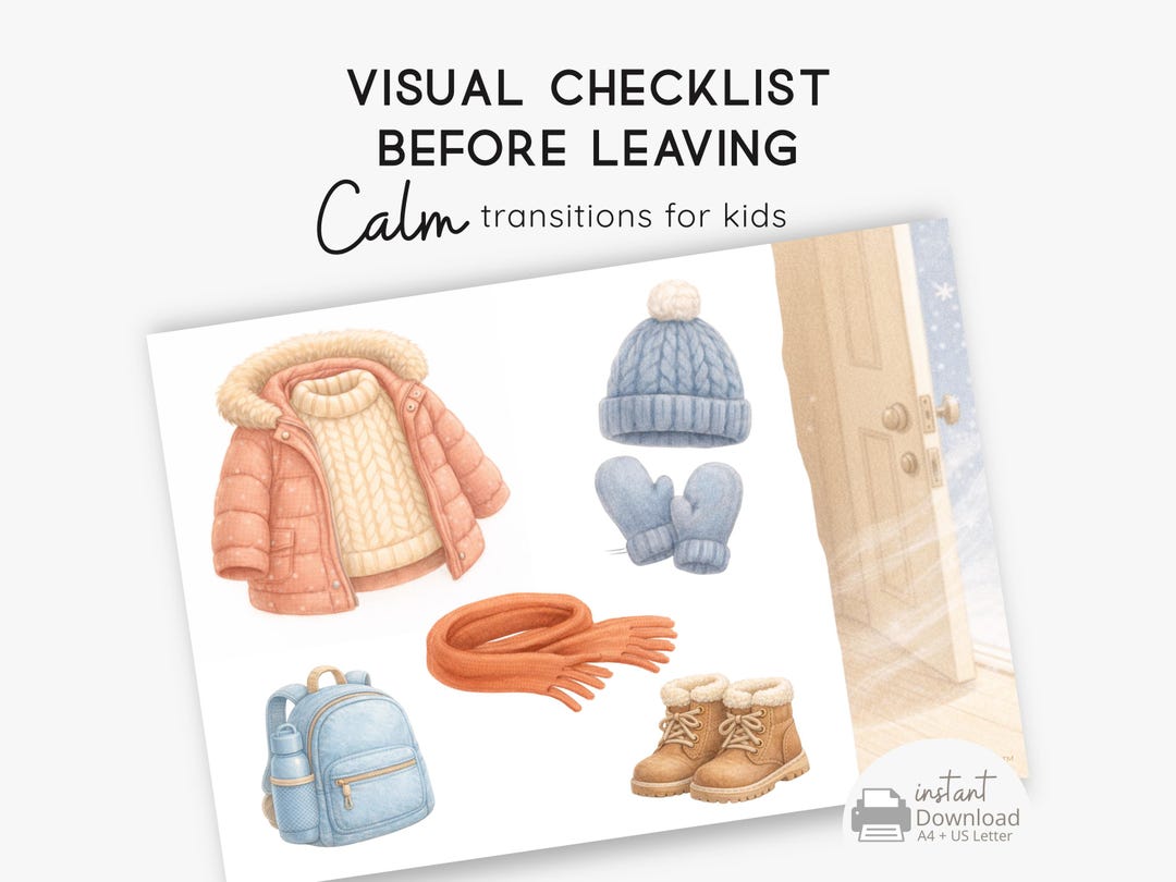 Visual Departure Checklist for Kids | Picture-based Leaving Home ...