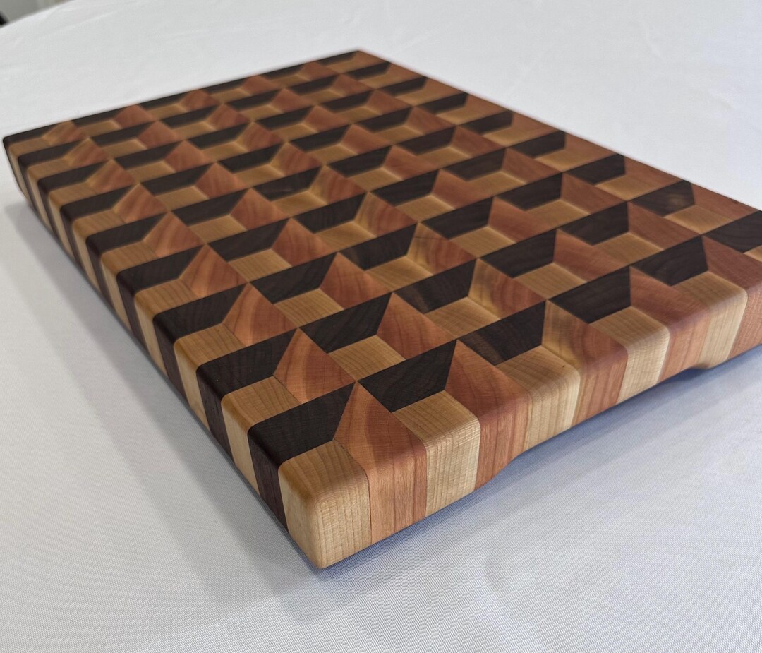 3D End Grain Cutting Board | Walnut Cherry Maple Butcher Block ...