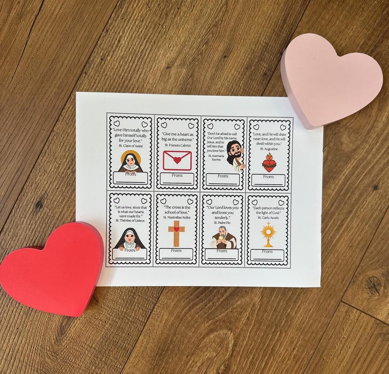 Catholic Valentine Cards for Kids Printable | Christian Classroom ...