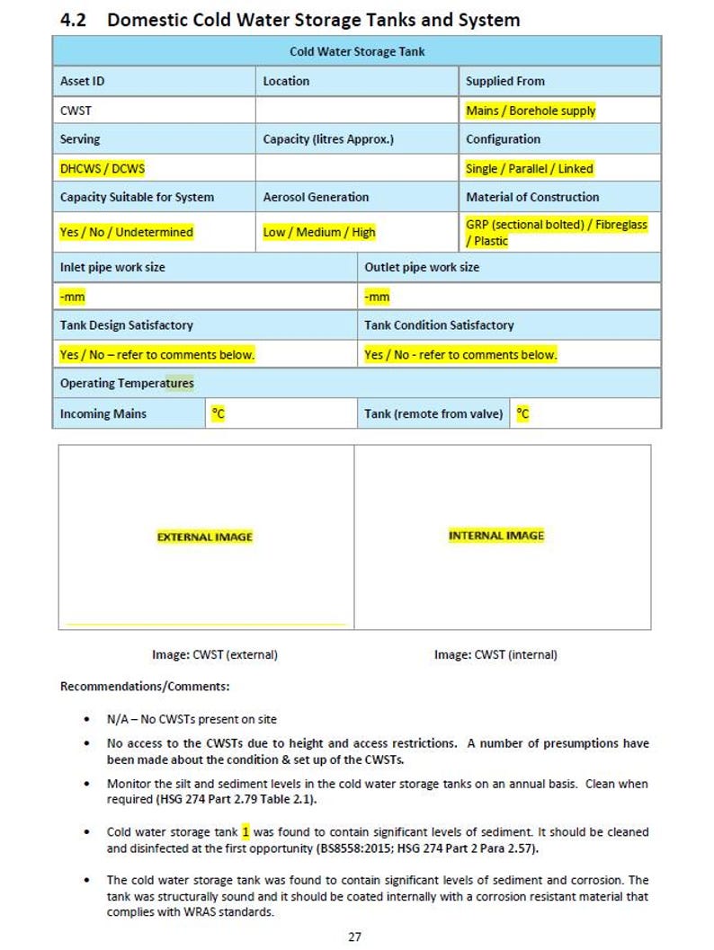Legionella Risk Assessment Template | Pre-populated Guidance & Example ...